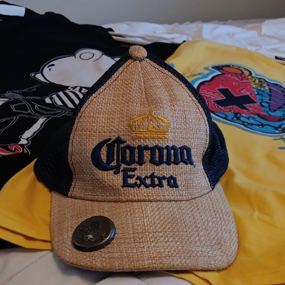 Corona | Accessories | Corona Extra Tan And Navy Hat | Poshmark
